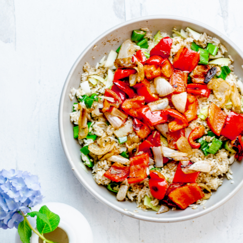 Za'atar Rice with Roasted Veggies - Snug & Cozy Life