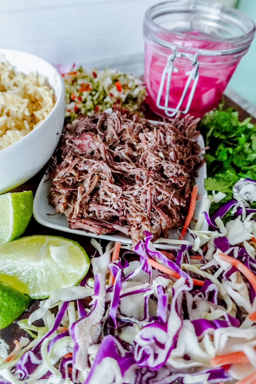Build Your Own Short Rib Taco Bowl Board