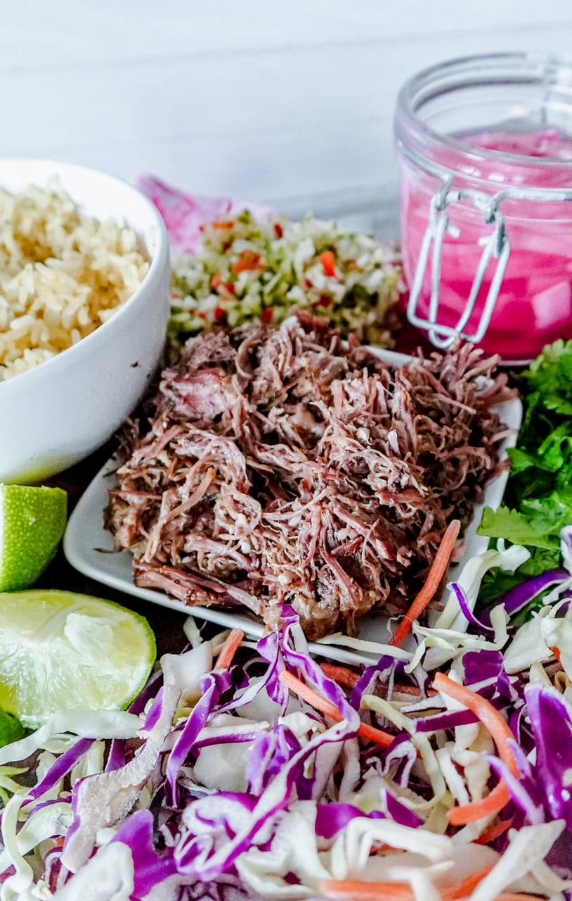 Build Your Own Short Rib Taco Bowl Board