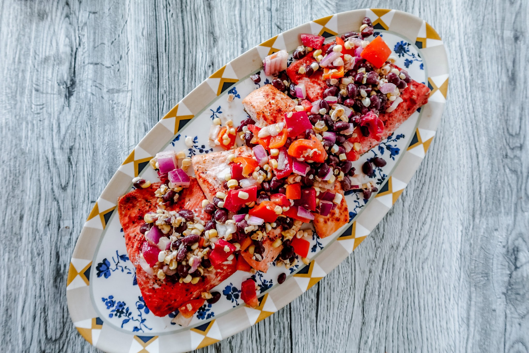 Cowboy Caviar Baked Salmon