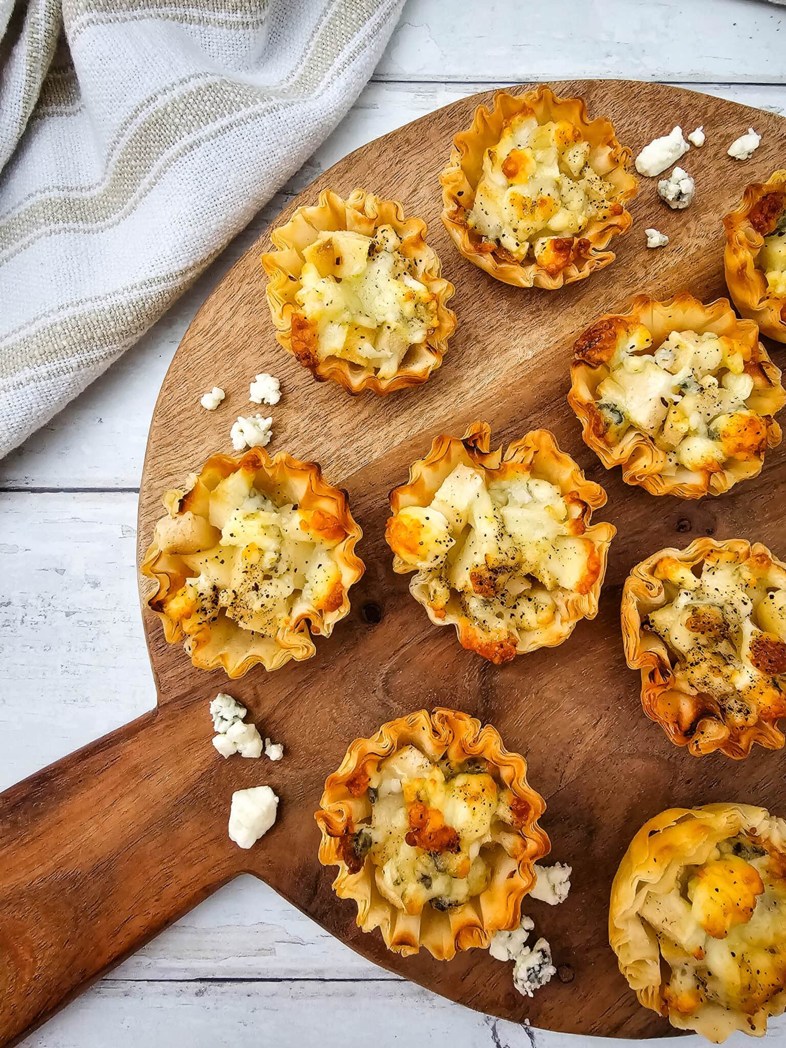 Blue Cheese and Pear Phyllo Bites