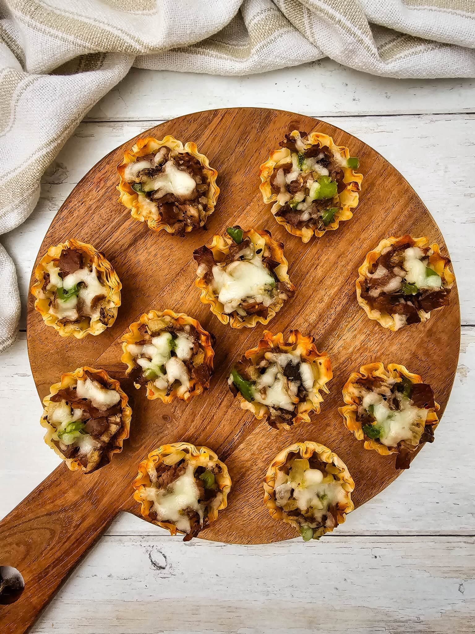 Philly Cheesesteak Phyllo Bites